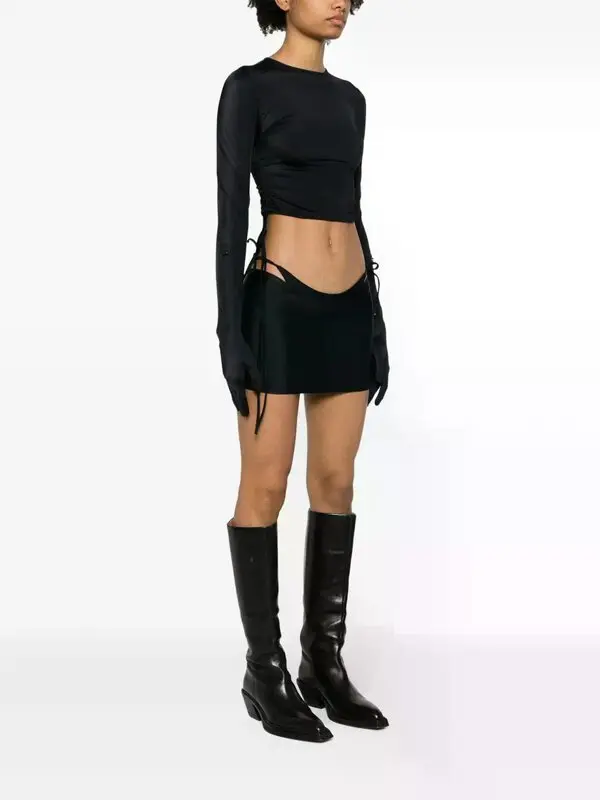 Vetements Cropped Long-sleeve T-shirt With Drawstring Detailing