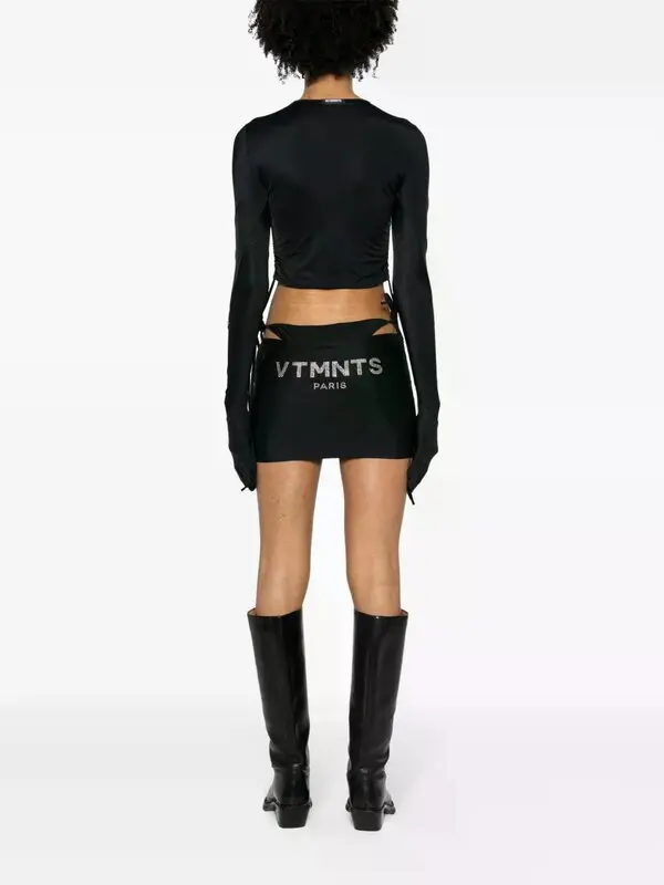 Vetements Cropped Long-sleeve T-shirt With Drawstring Detailing