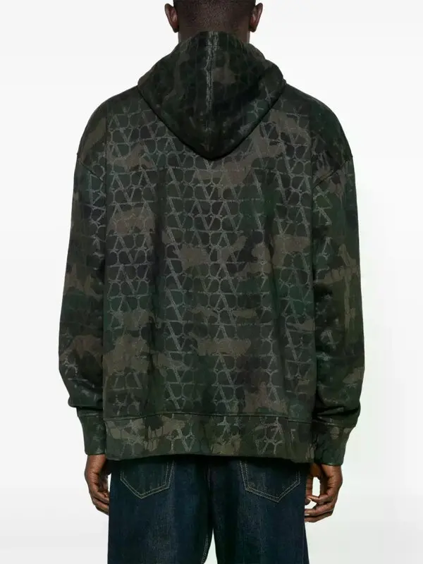 Valentino Garavani Toile Iconographe Camouflage Hoodie - Green