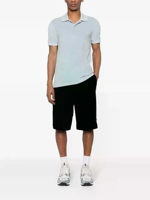 Versace Velvet Logo Patch Shorts - Black