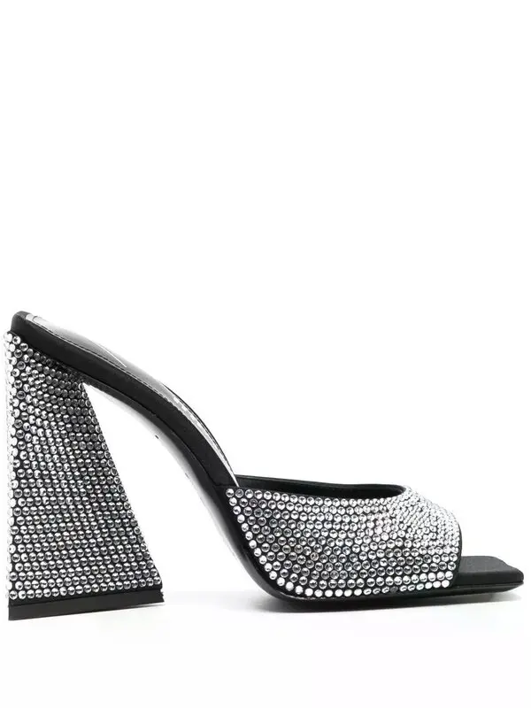 Attico Devon Rhinestone Embellished Pyramid Heel Sandals