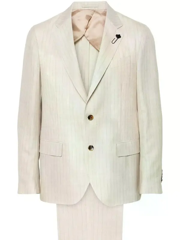 LARDINI Pinstriped Lightweight-wool Suit