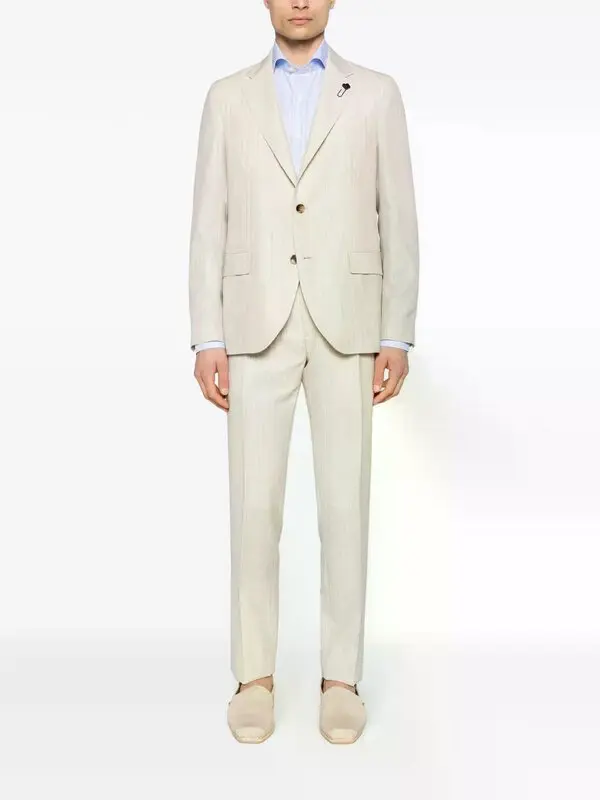 LARDINI Pinstriped Lightweight-wool Suit