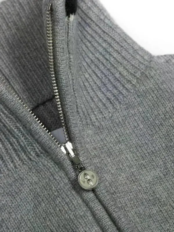 BARRIE Cashmere Zip-up Collar