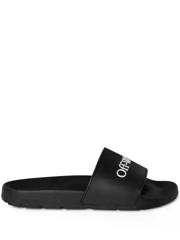 Off-White Logo-print Slip-on Slides - Black