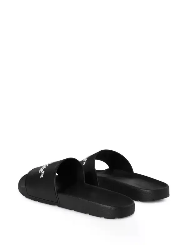 Off-White Logo-print Slip-on Slides - Black