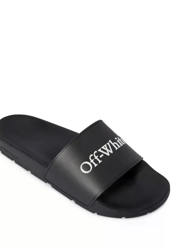 Off-White Logo-print Slip-on Slides - Black