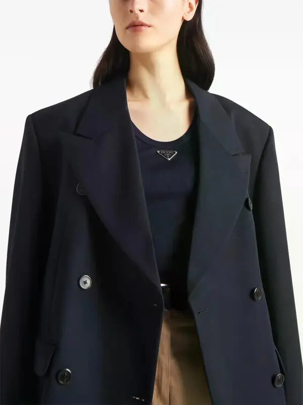 Prada Enamel Triangle Cotton Top - Blue
