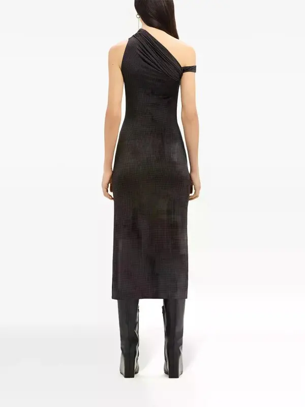 COURREGES Houndstooth Twist Midi Dress