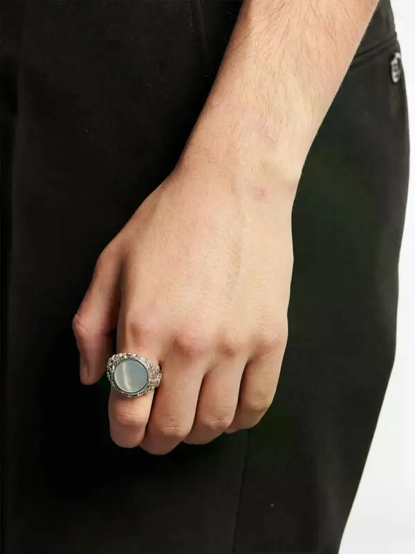 Emanuele Bicocchi Arabesque Mop Stone Ring - Silver