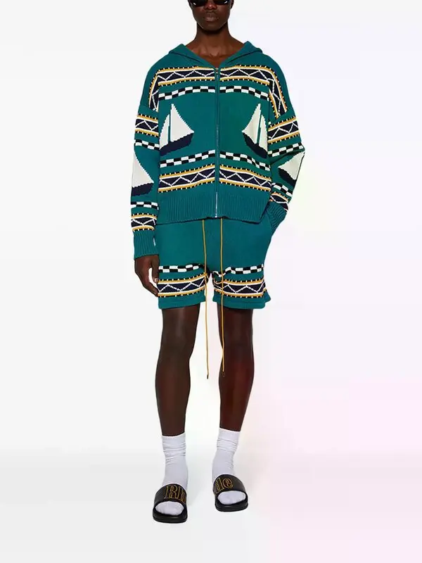 Rhude Bateau Zip-up Hoodie - Blue