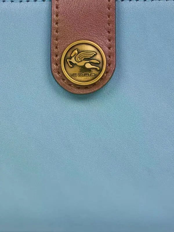 Etro Pegaso-motif Leather Wallet - Blue