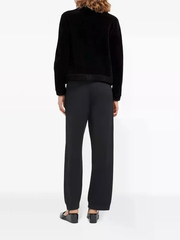 BARRIE Velvet-effect Fine-knit Cardigan