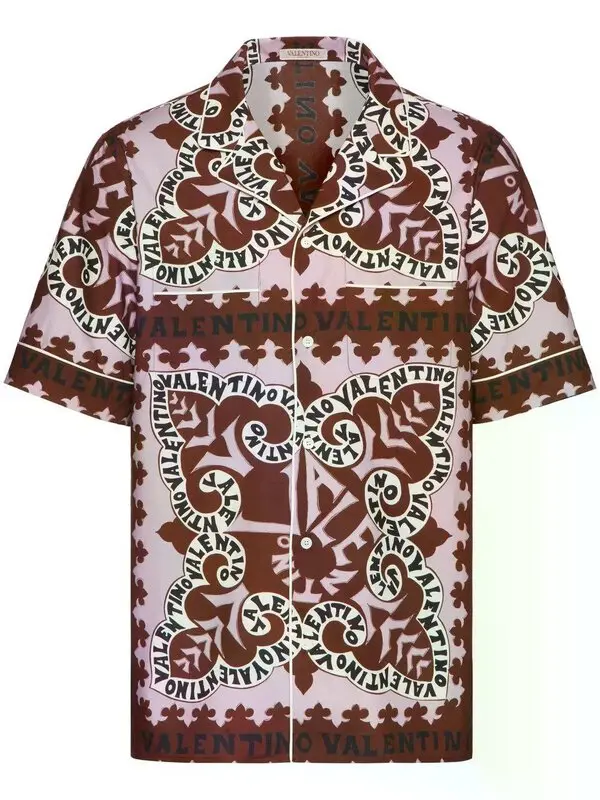 Valentino Garavani Short-sleeve Cotton Shirt - Brown