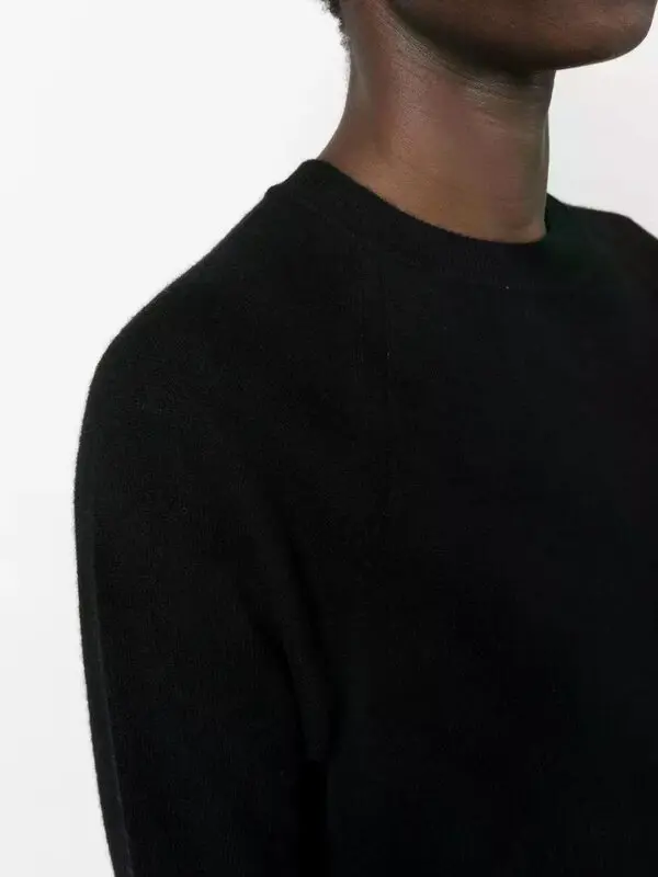 BARRIE Cashmere Crew Neck Jumper - Black