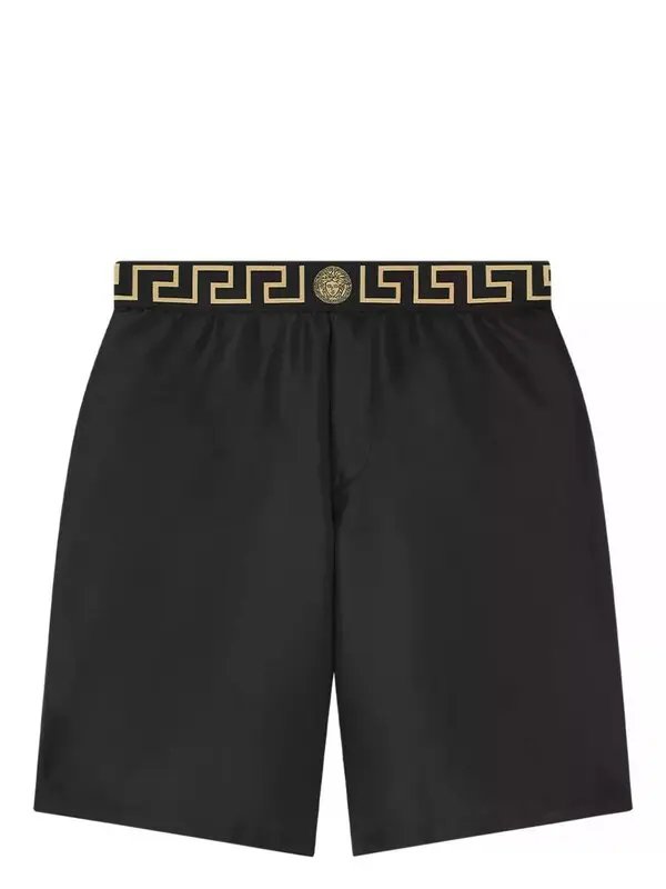 Versace Greca-waistband Swim Shorts - Black