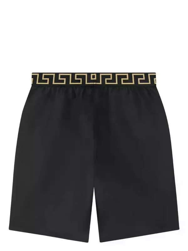 Versace Greca-waistband Swim Shorts - Black