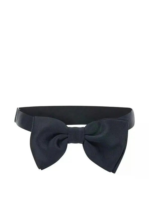 Tagliatore Satin Self-tie Bow Tie - Blue