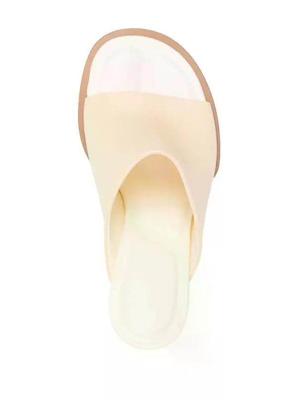 Jacquemus Les Mules Rond Carré Leather Sandals - Neutrals