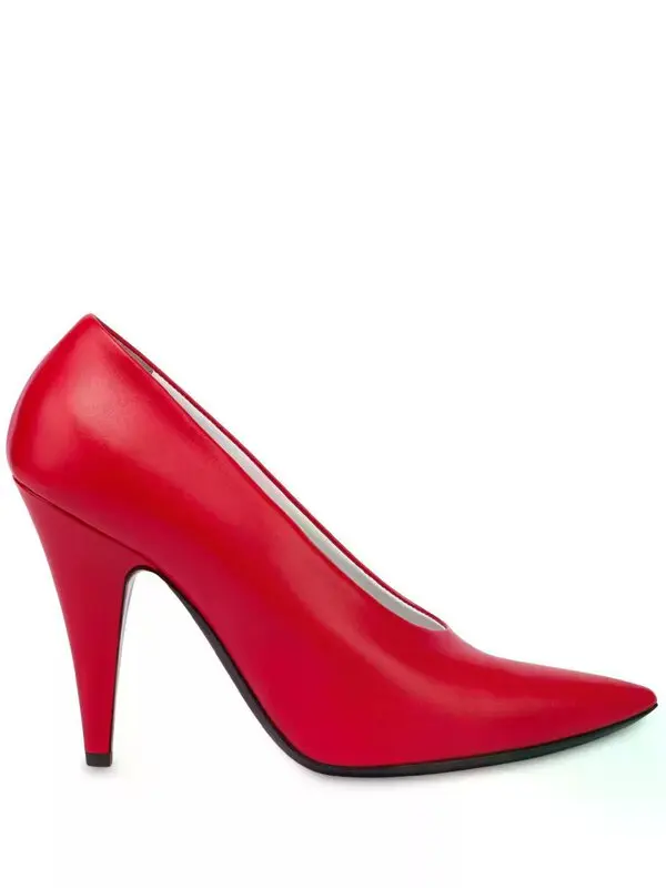 Moschino 100mm Pointed Toe Leather Pumps