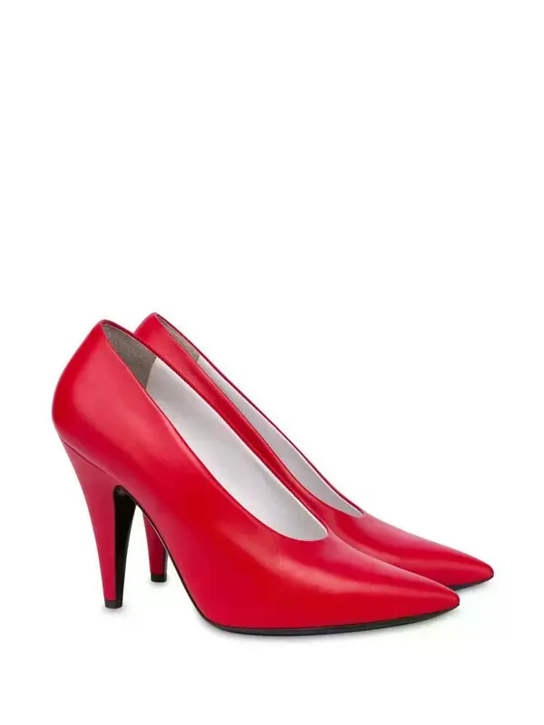 Moschino 100mm Pointed Toe Leather Pumps