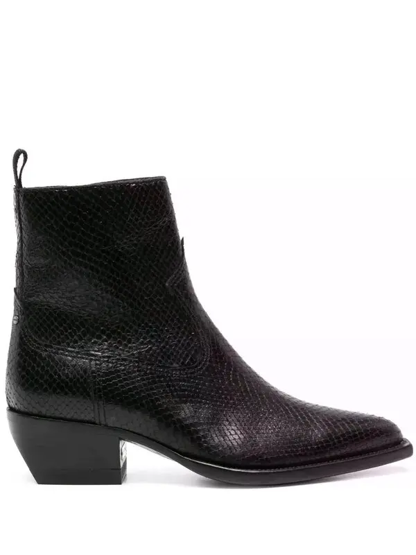 GOLDEN GOOSE Snakeskin-effect Leather Ankle Boots