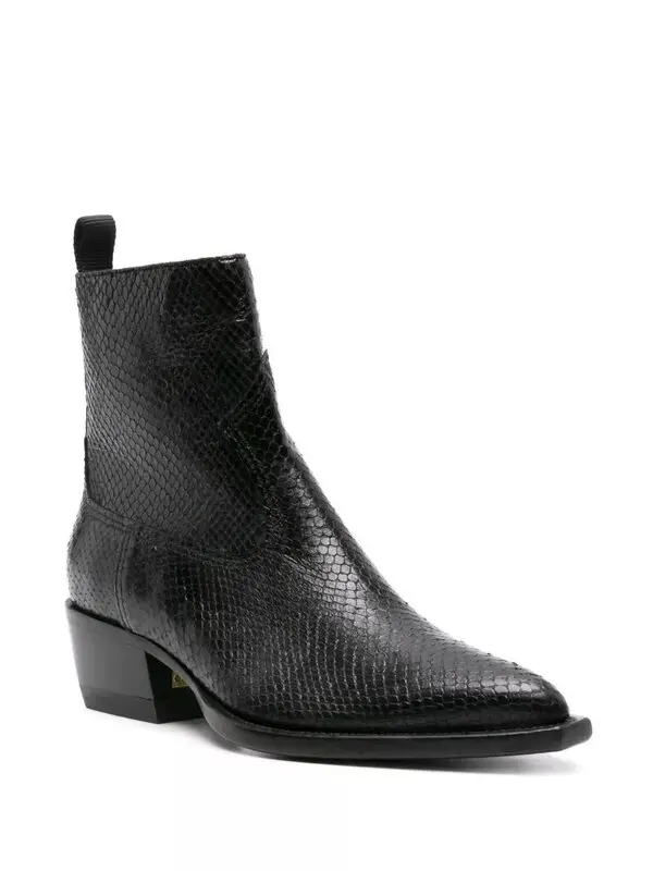 GOLDEN GOOSE Snakeskin-effect Leather Ankle Boots