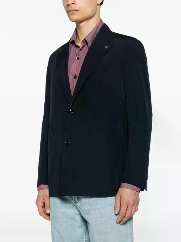 Tagliatore Notched-lapels Single-breasted Blazer - Blue