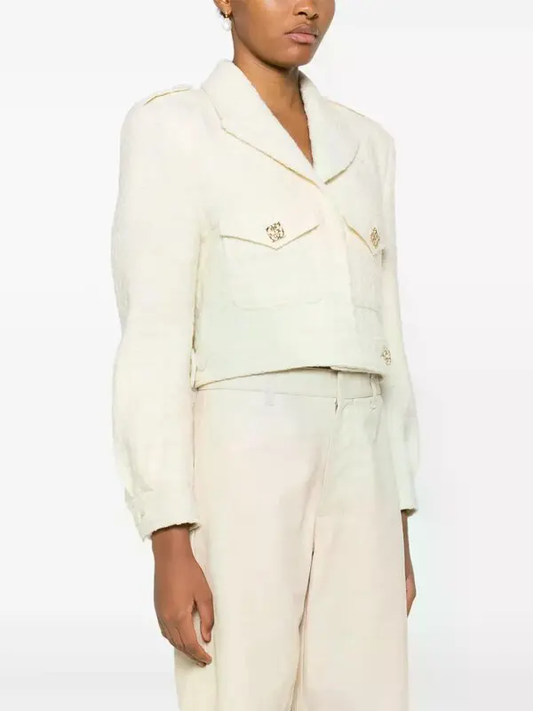 Givenchy Cropped Tweed Jacket With 4g Liquid Buttons