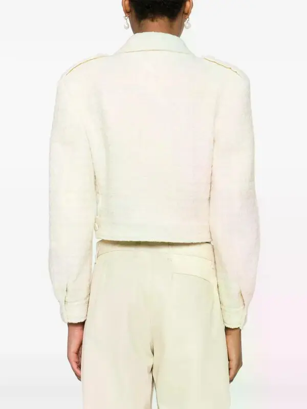 Givenchy Cropped Tweed Jacket With 4g Liquid Buttons