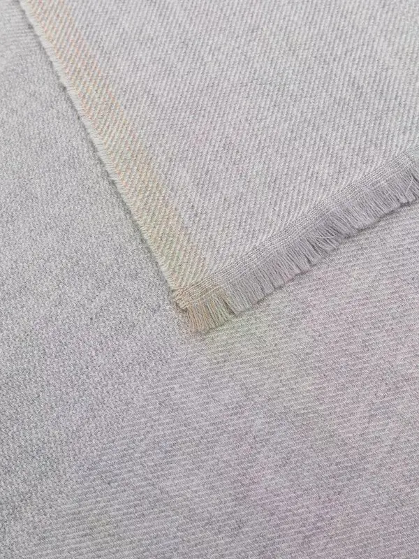Brunello Cucinelli Contrast-trim Frayed-edge Scarf - Grey