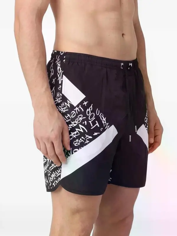 Neil Barrett Calligraphy-print Drawstring Swim Shorts