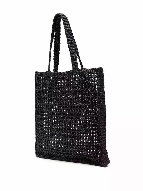 Prada Woven Logo Shoulder Bag - Black