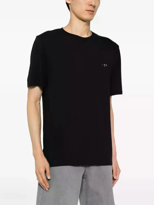 IRO PARIS Logo-embroidered Cotton T-shirt - Black