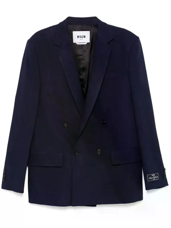 MSGM Double-breasted Blazer - Blue