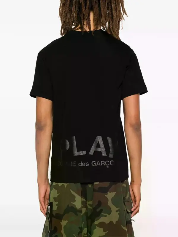 Play Comme Des Garcon Double Heart Print T-shirt