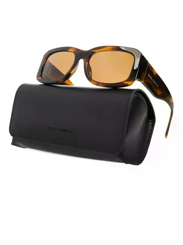 Dolce & Gabbana Tortoiseshell-effect Rectangle Sunglasses - Brown