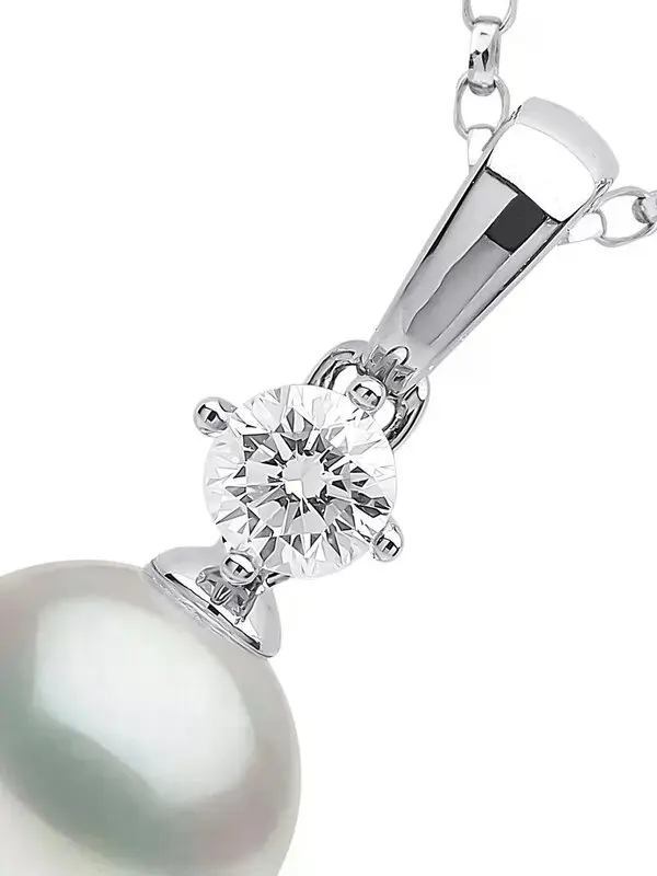 Yoko London 18kt White Gold Akoya Pearl And Diamond Necklace - Silver