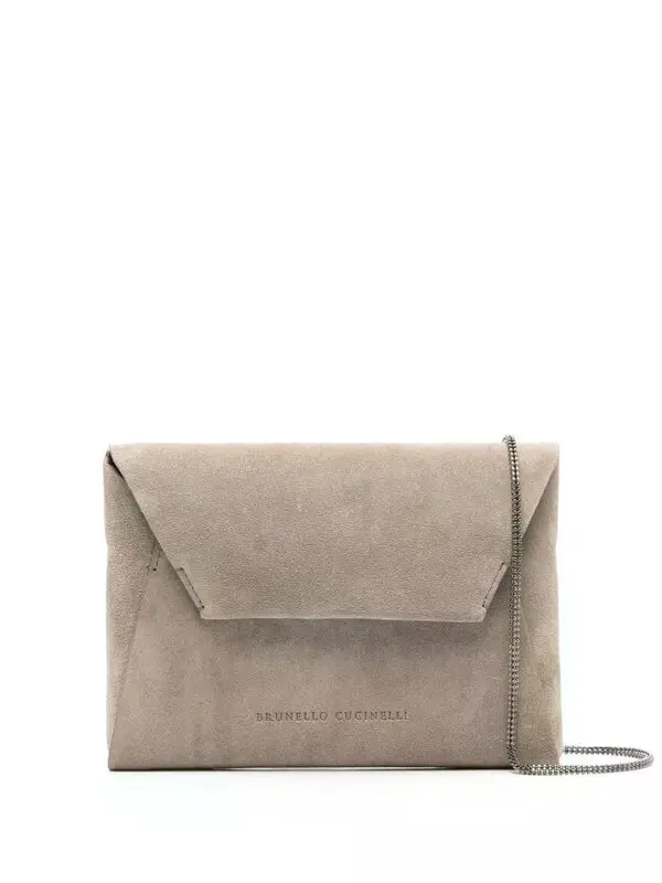 Brunello Cucinelli Suede Clutch Bag - Grey