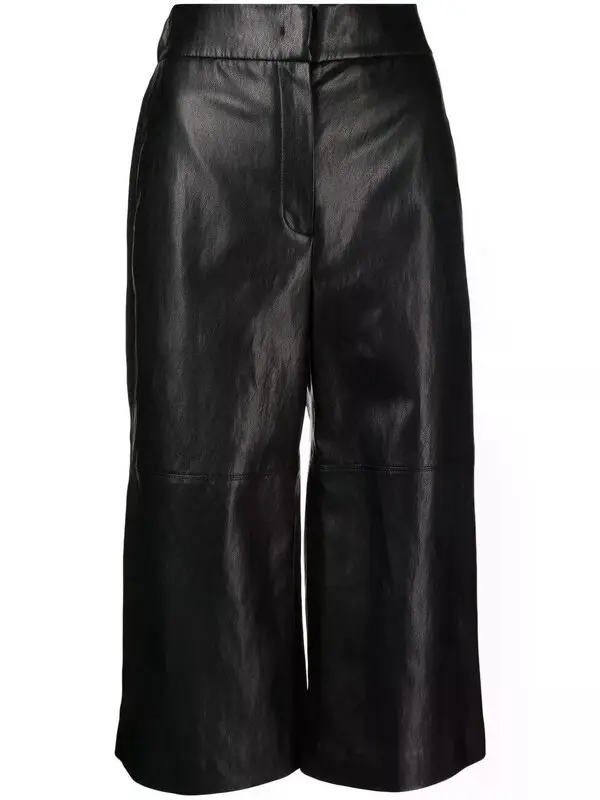 Goen.j High Waisted Cropped Trousers - Black