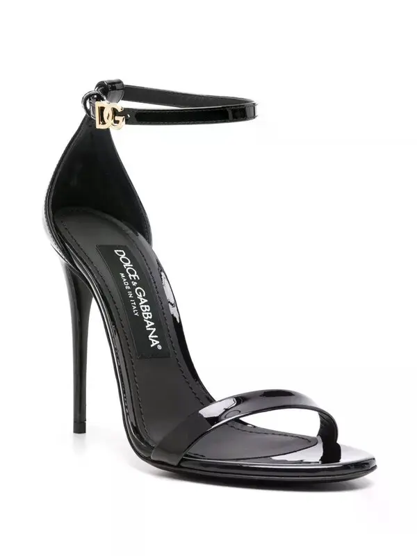 Dolce & Gabbana Patent Leather Stiletto Heeled Sandals
