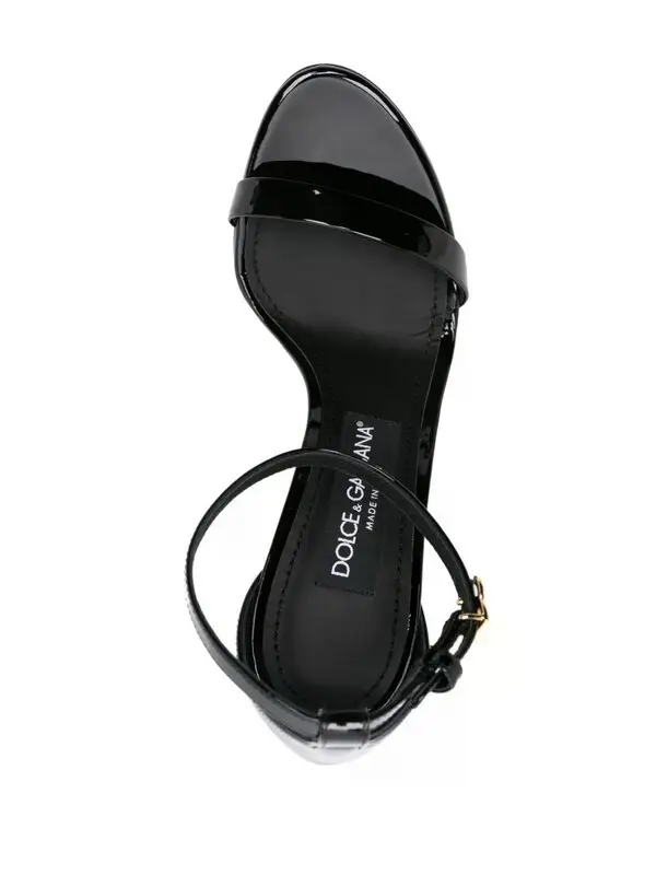 Dolce & Gabbana Patent Leather Stiletto Heeled Sandals