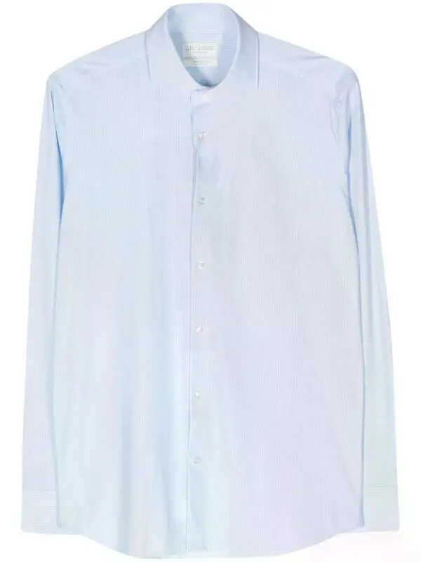 DELL'OGLIO Geometric-pattern Classic-collar Shirt