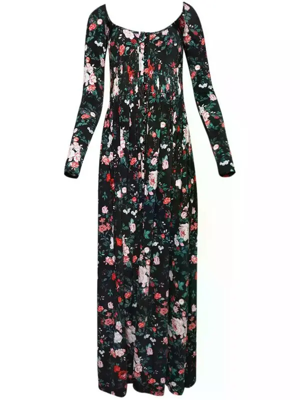 Rabanne Rose Print Maxi Dress