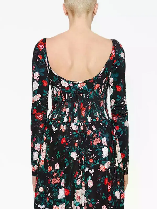 Rabanne Rose Print Maxi Dress