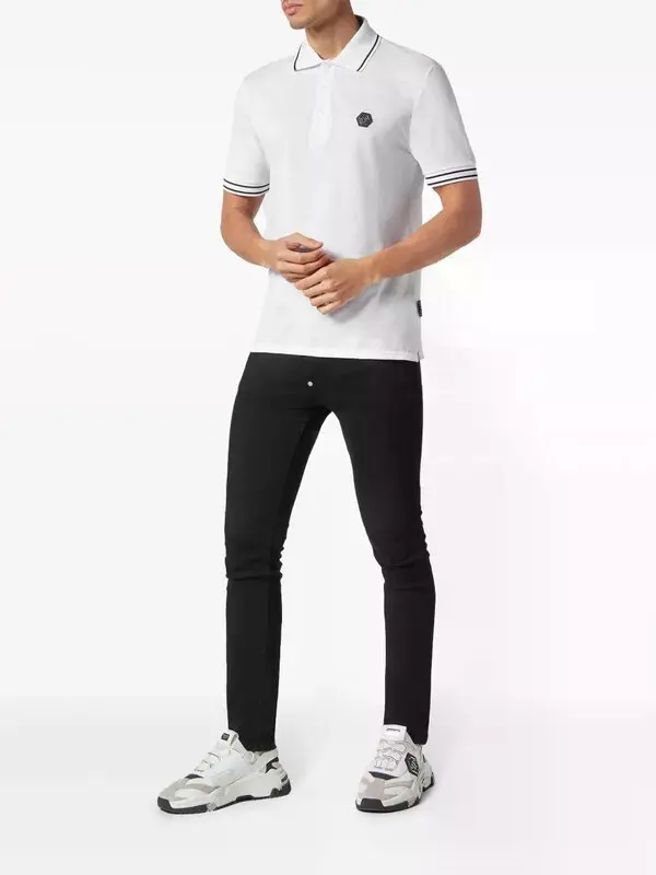 Philipp Plein Logo-appliqué Cotton Polo Shirt