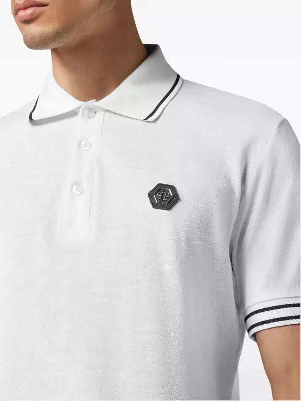 Philipp Plein Logo-appliqué Cotton Polo Shirt