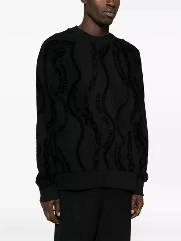 Versace Flocked Logo Jersey Sweatshirt