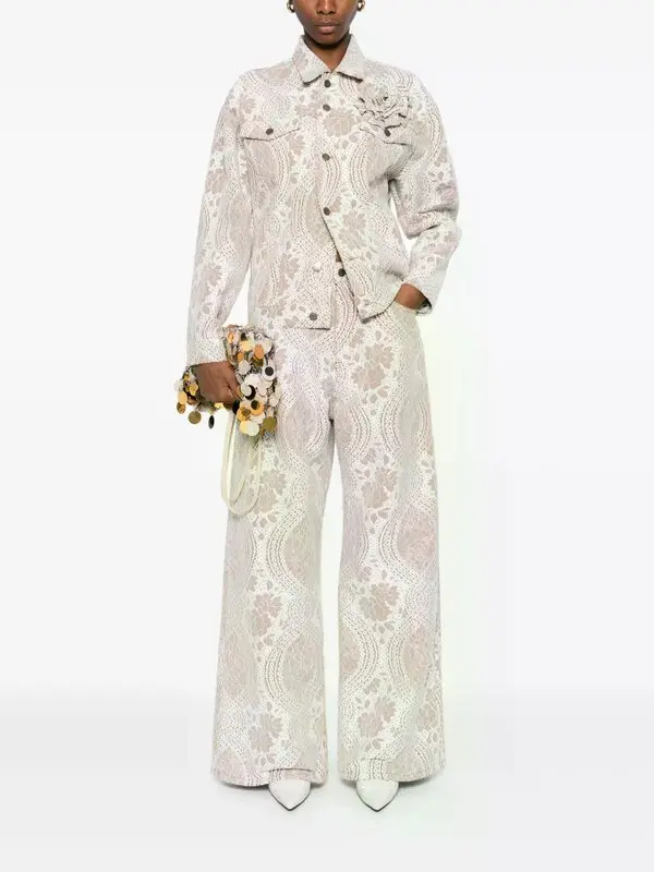 Giuseppe Di Morabito Lace-effect Denim Jacket