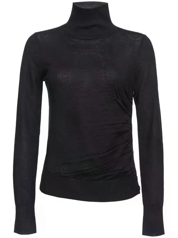 Pinko Knitted Wool Crew Neck Top - Black